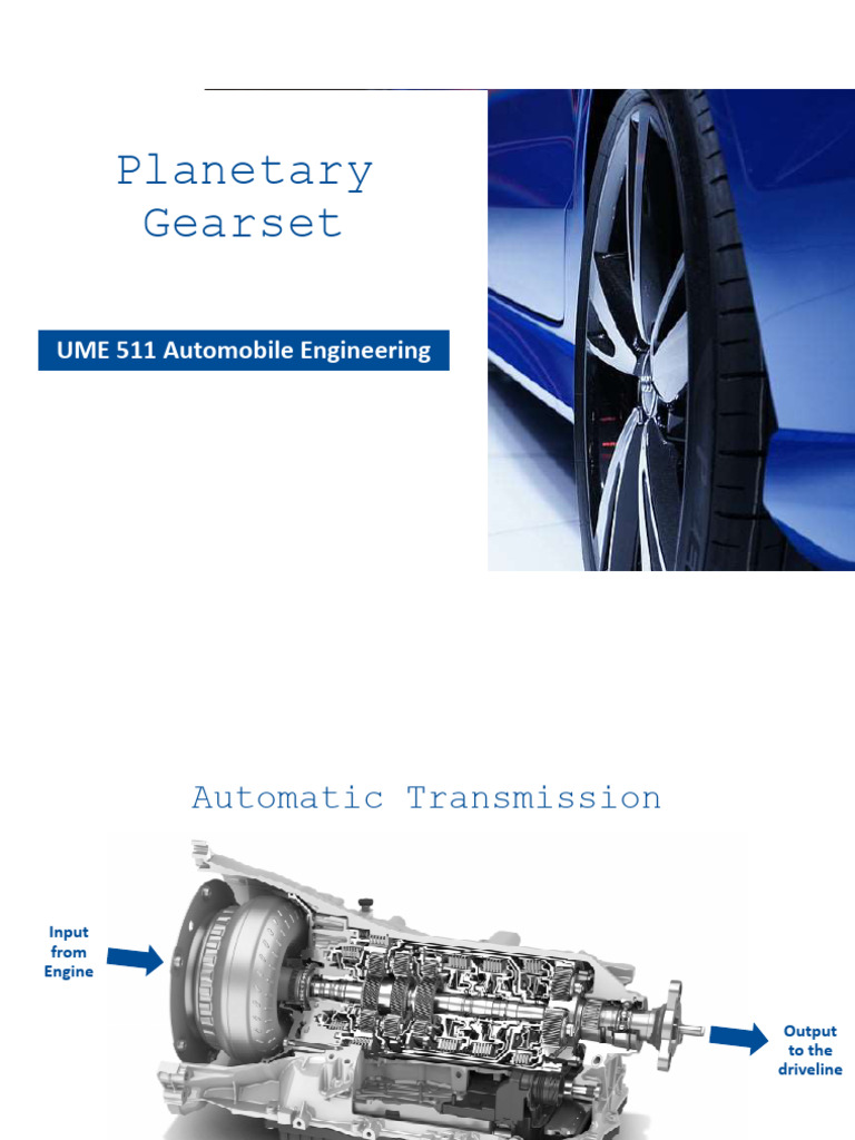 08_Planetary Gear System | PDF | Automotive Technologies | Mechanical ...