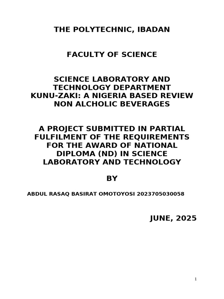Abdul Rasaq Basirat Project | PDF | Fermentation | Microorganism