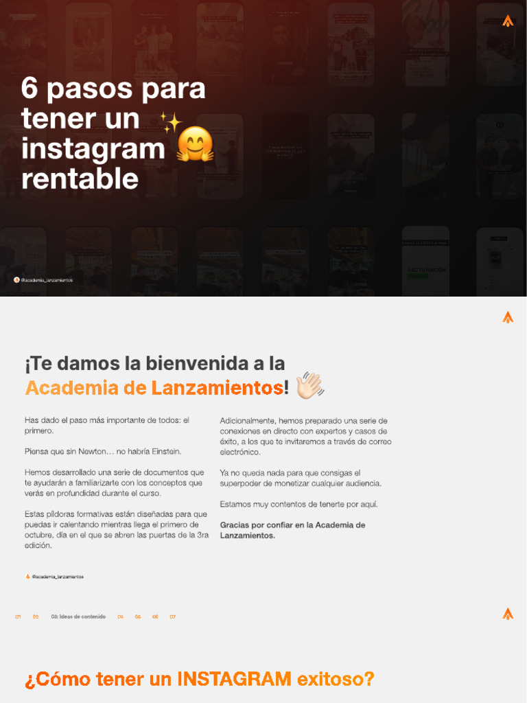 Píldora 3 - 6 Pasos para Tener Un Instagram Rentable | PDF