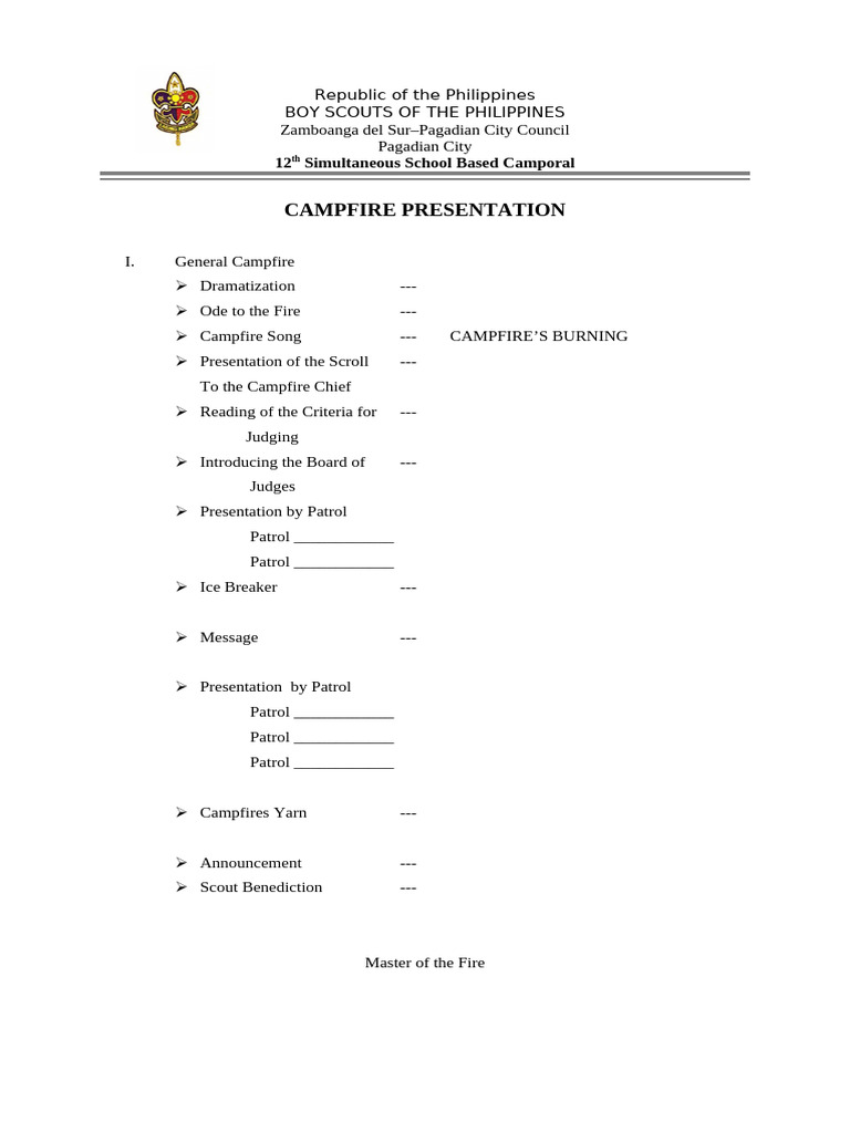 Campfire Program Presentation Guide | PDF