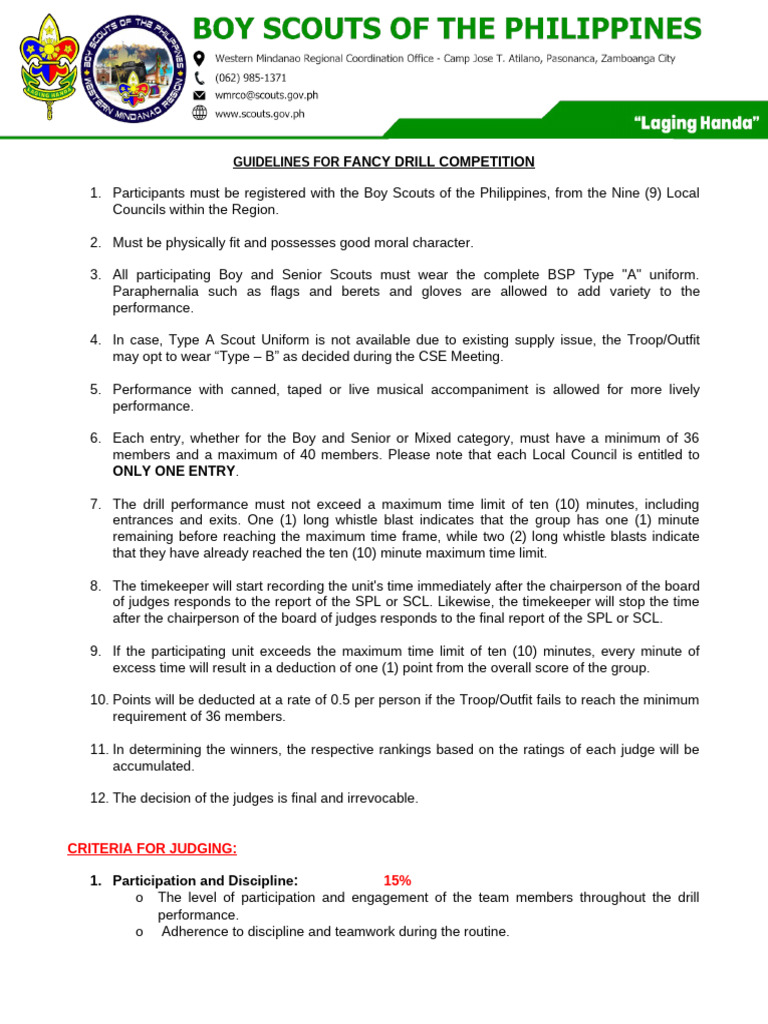 Fancy Drill Competition Guidelines | PDF