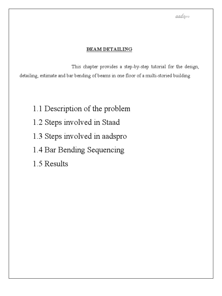 Beam Detailing in AutoCAD Guide | PDF