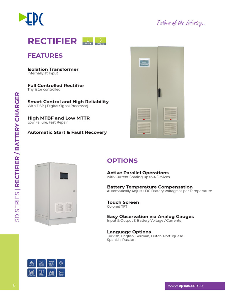 SD Series Rectifier & Battery Charger | PDF | Rectifier | Electric Power