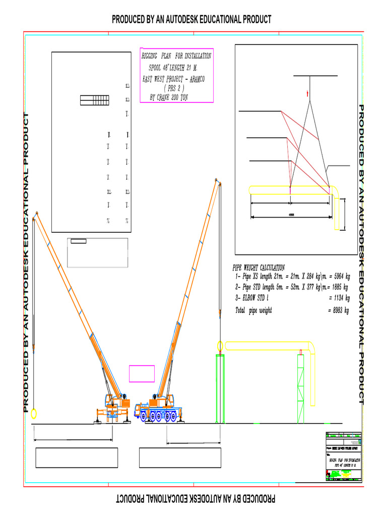 Lift Plan For Spool 21 M. 9 Ton by Crane 200 Ton | PDF | Crane (Machine) | Machines