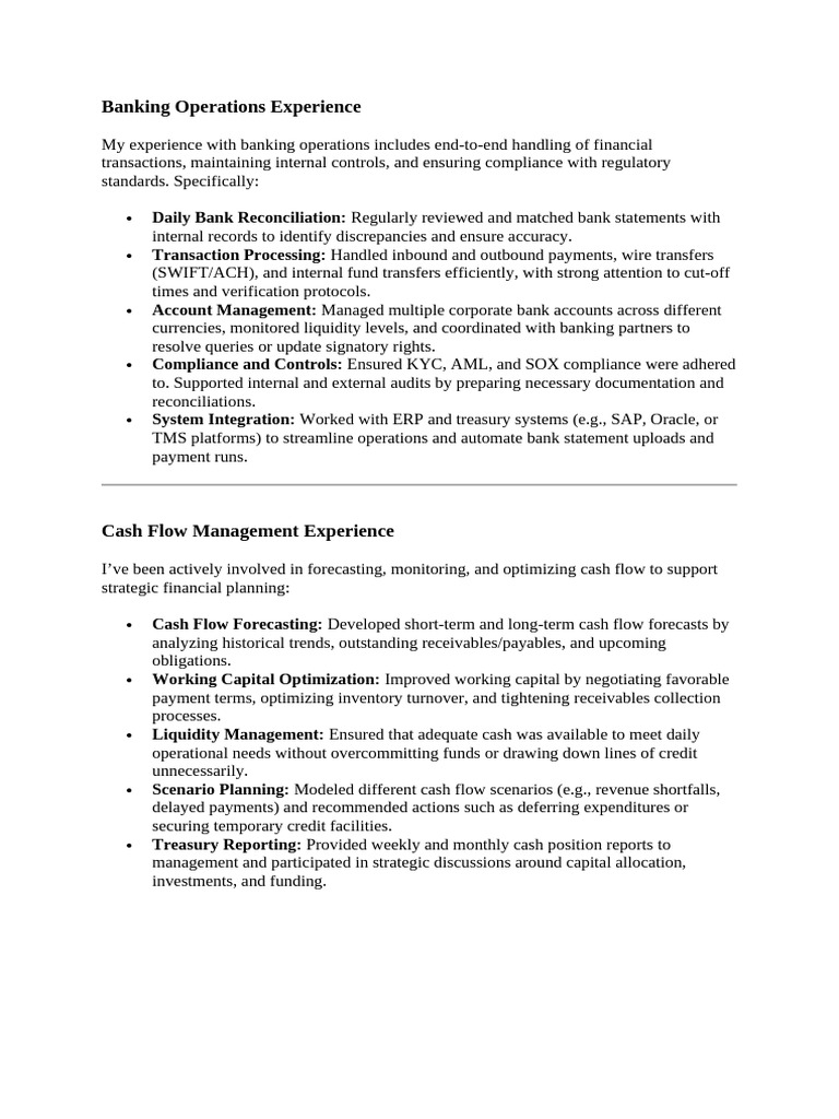 Banking Operations and Cash Flow Management | PDF