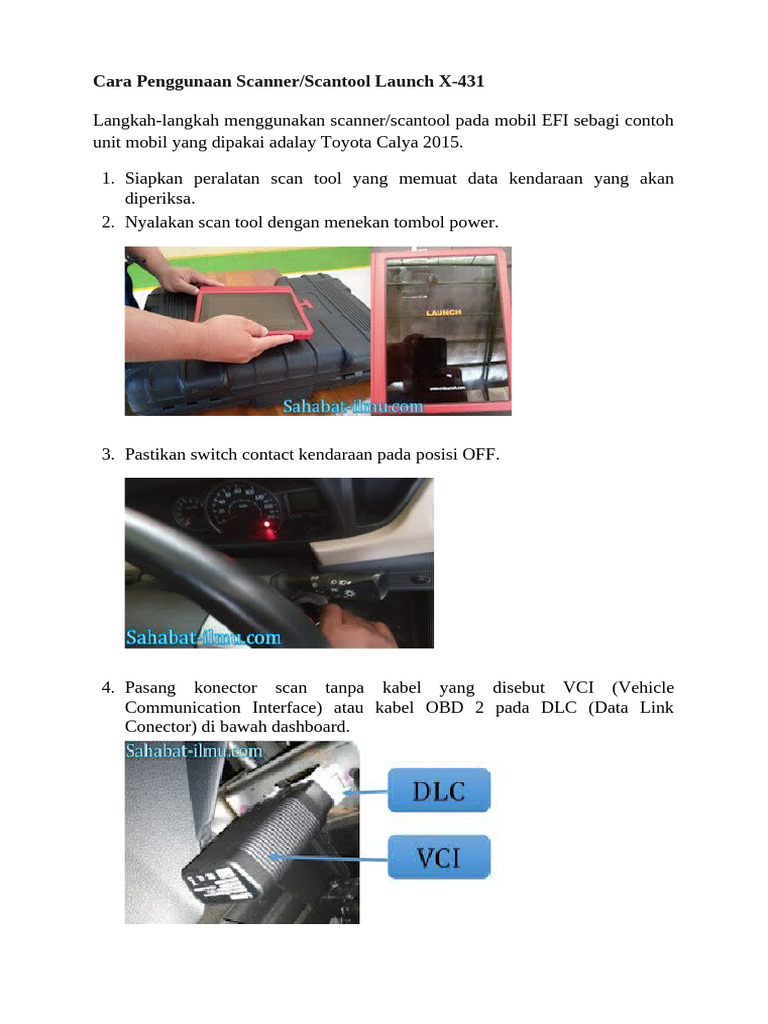 Cara Menggunakan Scanner Launch X-431 | PDF