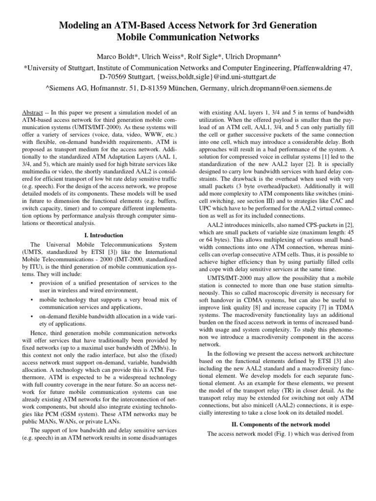 3rd Generation Mobile System | PDF | Asynchronous Transfer Mode | 3 G