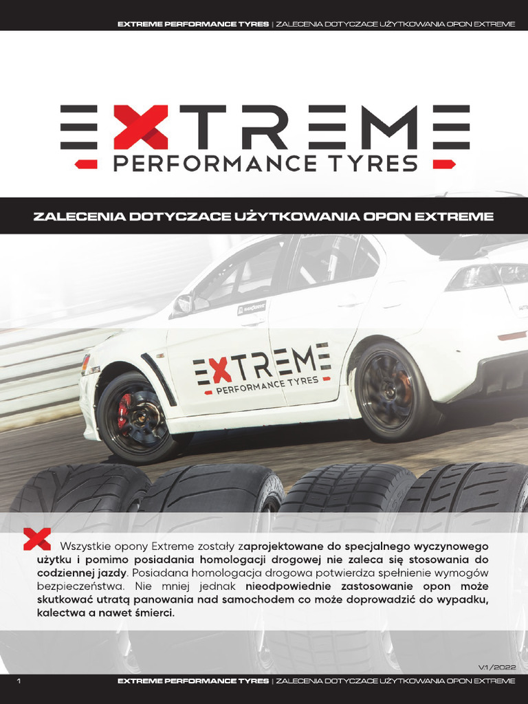 Zalecenia Uzytkowania Opon Extreme | PDF