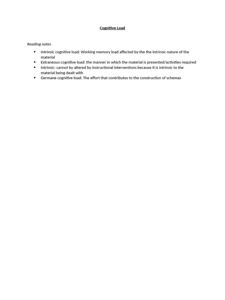 Understanding Cognitive Load Types | PDF