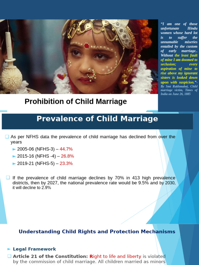 Prohibition of Child Marriage in India | PDF | Marriage | Child Marriage