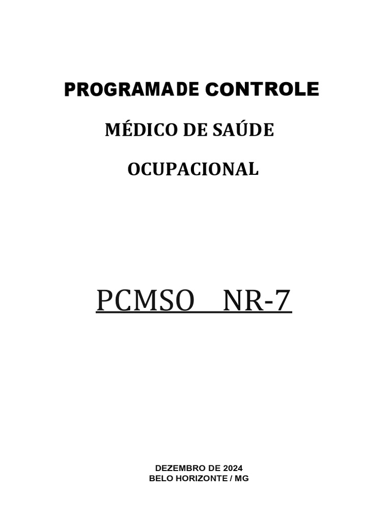 Modelo de PCMSO 2025 para Construção | PDF | Primeiros socorros ...