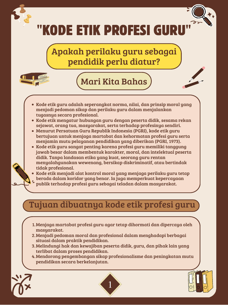 Kode Etik Profesi Guru di Indonesia | PDF