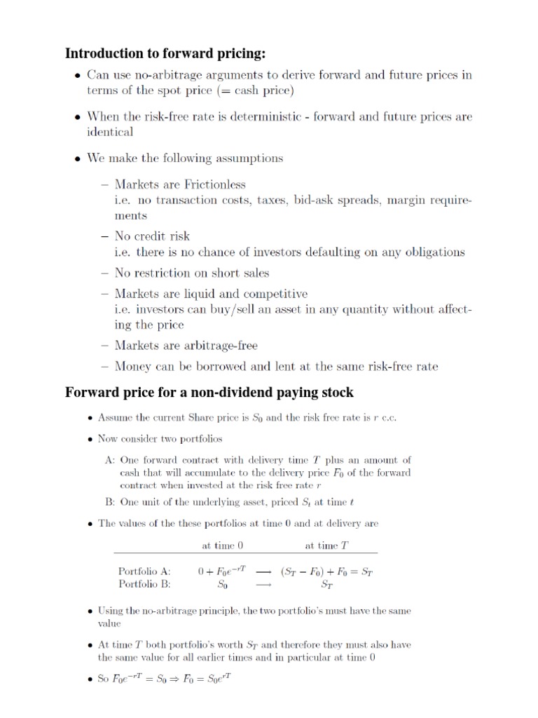 Forward Pricing Models Explained | PDF