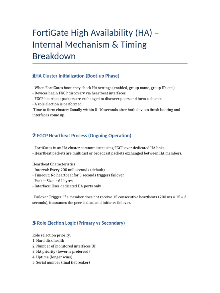 FortiGate HA DeepDive Notes | PDF | Booting | Communications Protocols