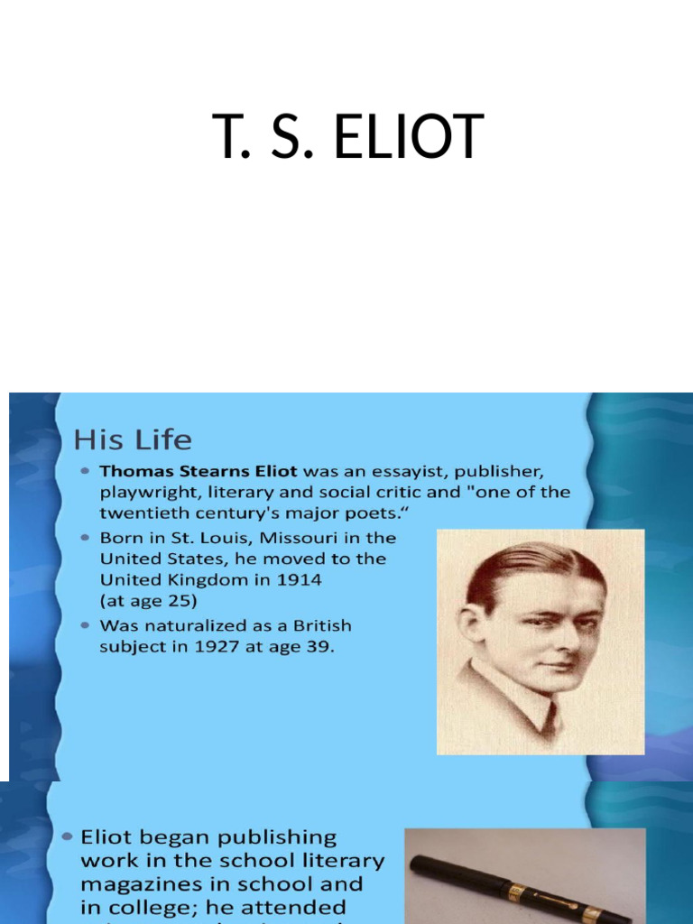 TS Eliot | PDF