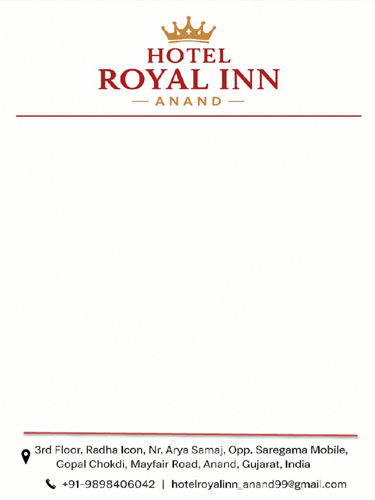 Hotel Royal Inn Letterhead | PDF