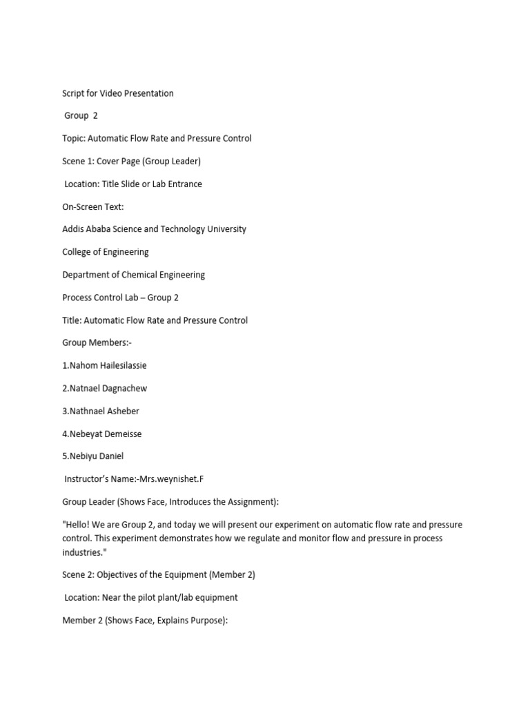 Automatic Flow Rate & Pressure Control | PDF | Instrumentation ...