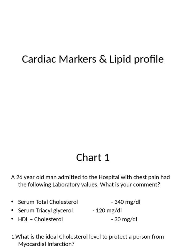 Cardiac Markers & Lipid Profile Charts | PDF | Cholesterol | Medical ...
