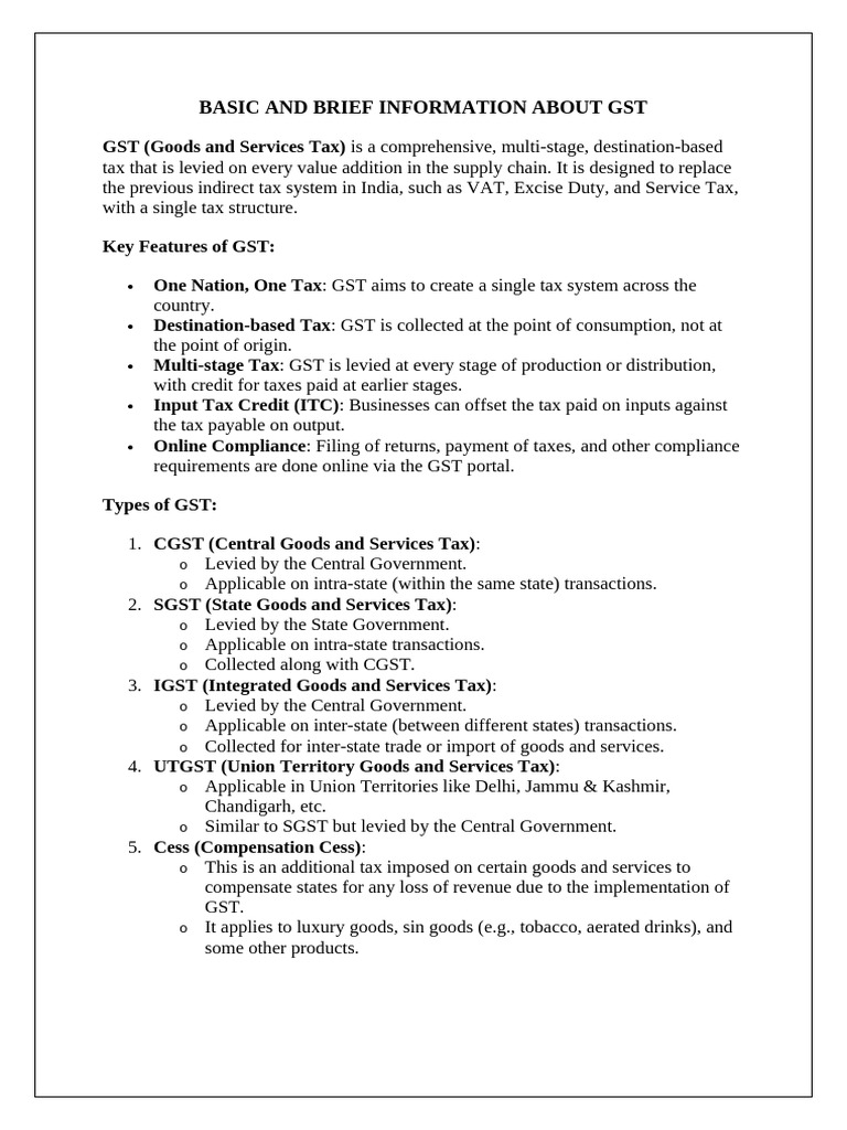 SOP For GST 2b Details in Brief | PDF | Taxes | Government Finances