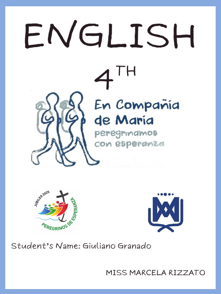 Documento A4 de Carátula de Matemática Ilustrativa Celeste y Blanca | PDF
