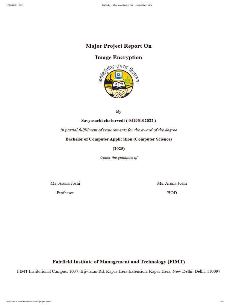 FileMakr - Download Project File - Image Encryption | PDF | Unit ...