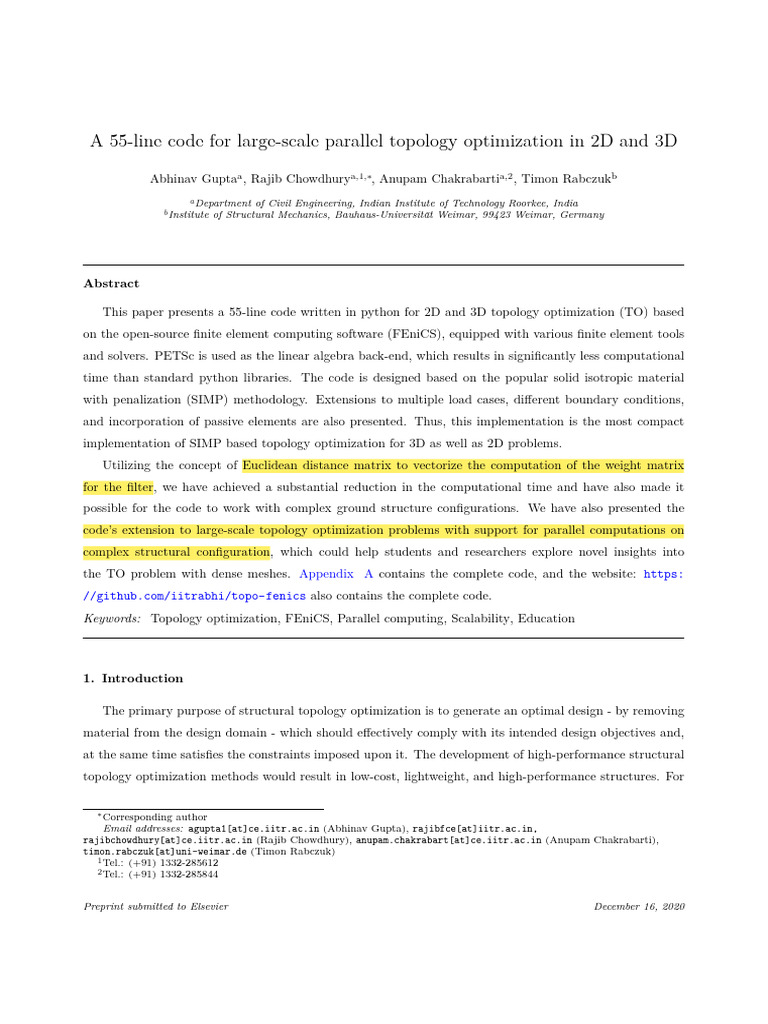 55 Line Topology Optimization | PDF | Lagrangian Mechanics | Finite Element Method
