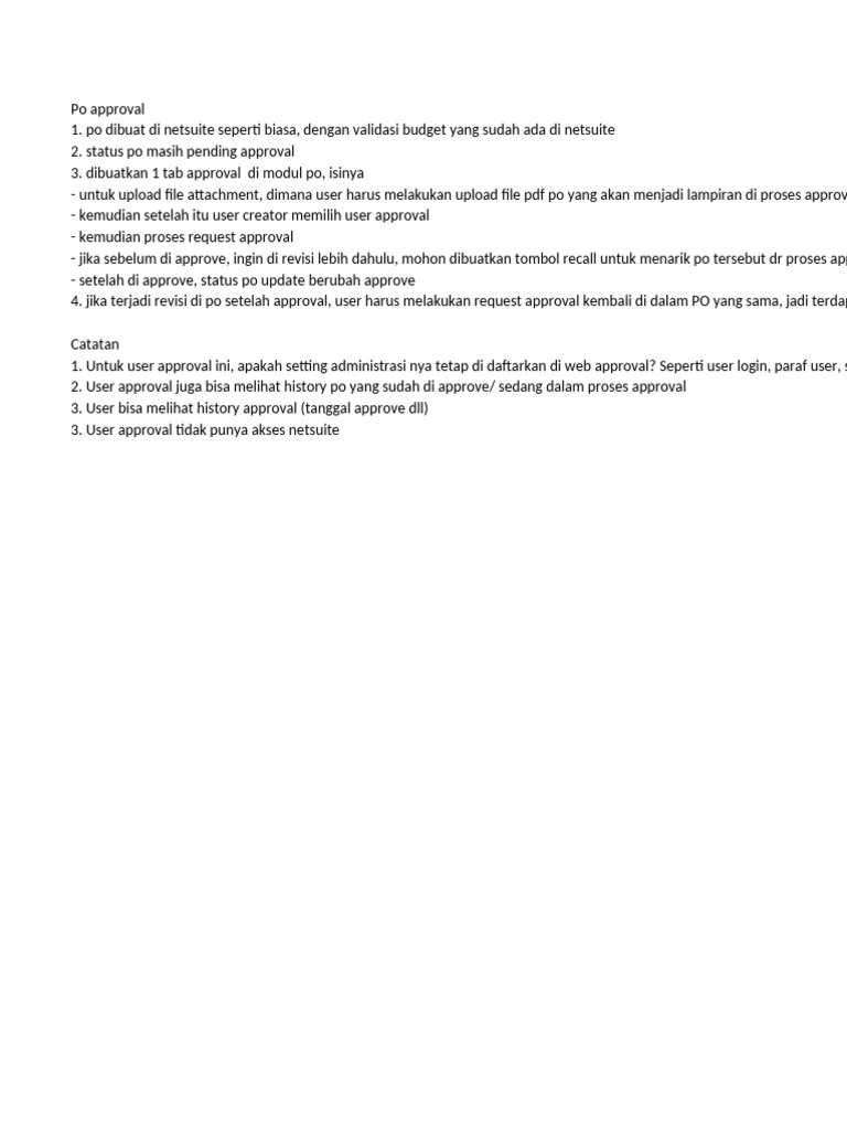 Proses Persetujuan PO di NetSuite | PDF