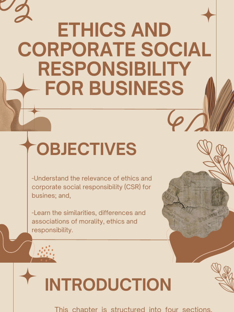 Ethics and Corporate Social Reponsibility For Business | PDF ...