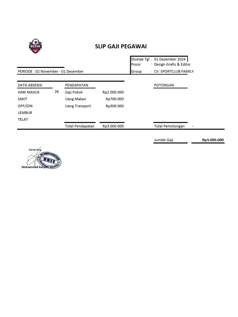 Slip Gaji MMSC | PDF