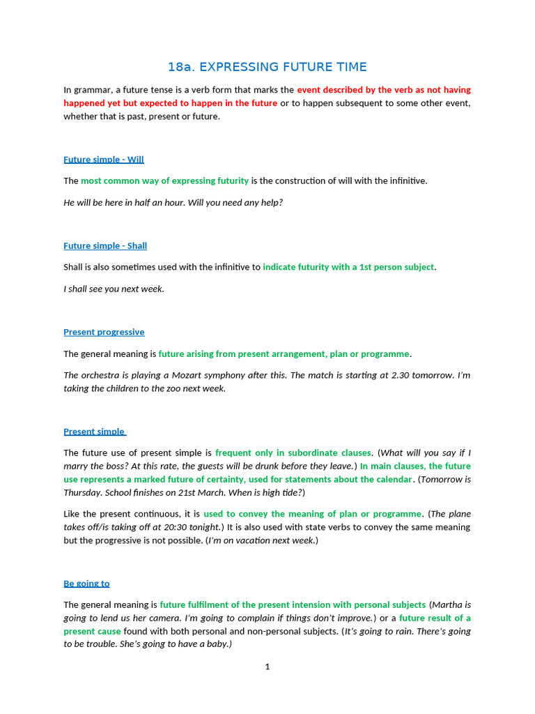18a. Expressing Future Time | PDF | Semantics | Semantic Units