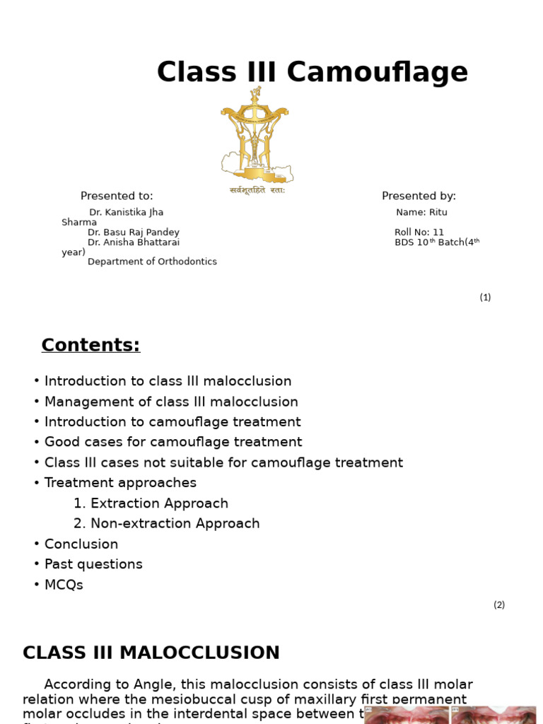 Class III Camouflage Treatment Overview | PDF | Dentistry Branches ...