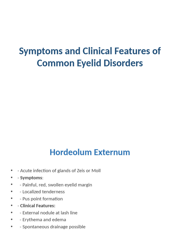 Eyelid Disorders: Dermoid Cyst Overview | PDF | Human Eye | Medical ...
