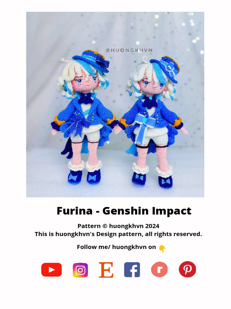 Furina Doll Crochet Pattern Guide | PDF | Crochet | Textile Arts