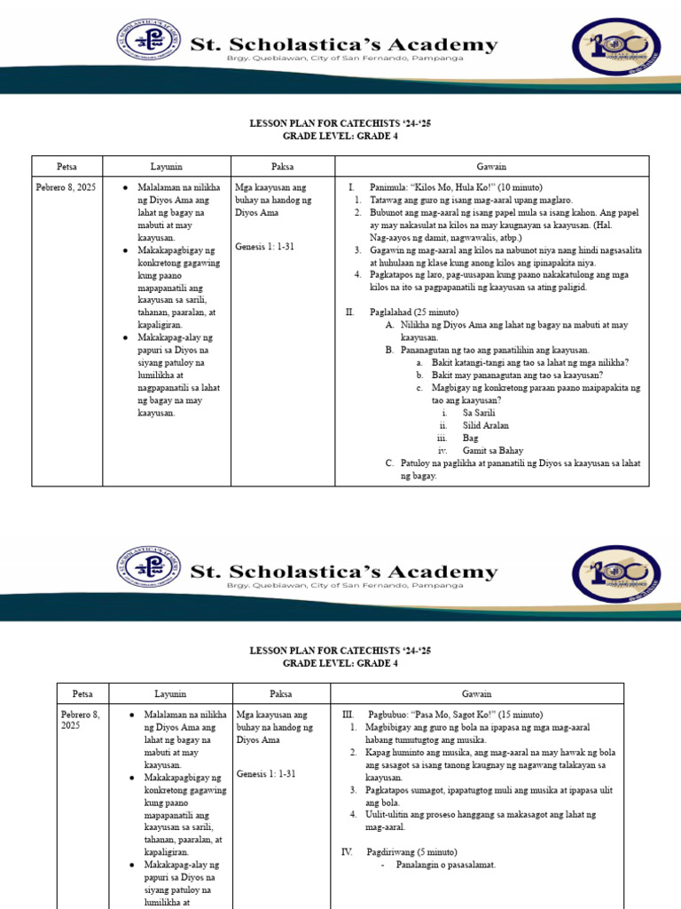 Grade 4 Lesson Plan | PDF