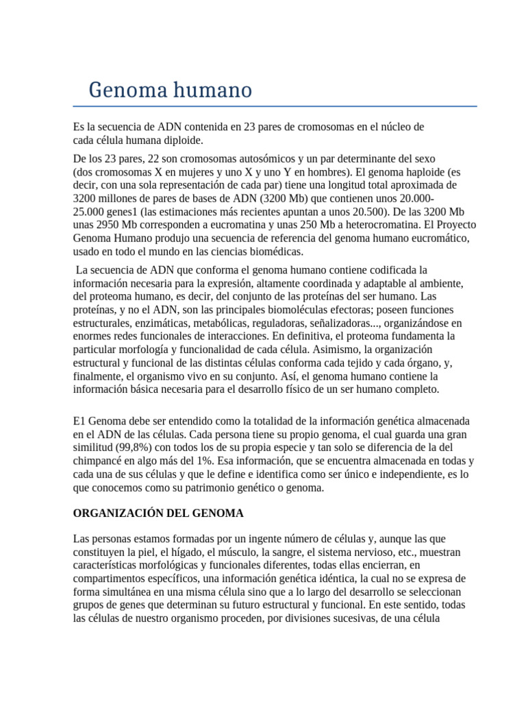 Estructura y función del genoma humano | PDF | Rna | Nucleótidos
