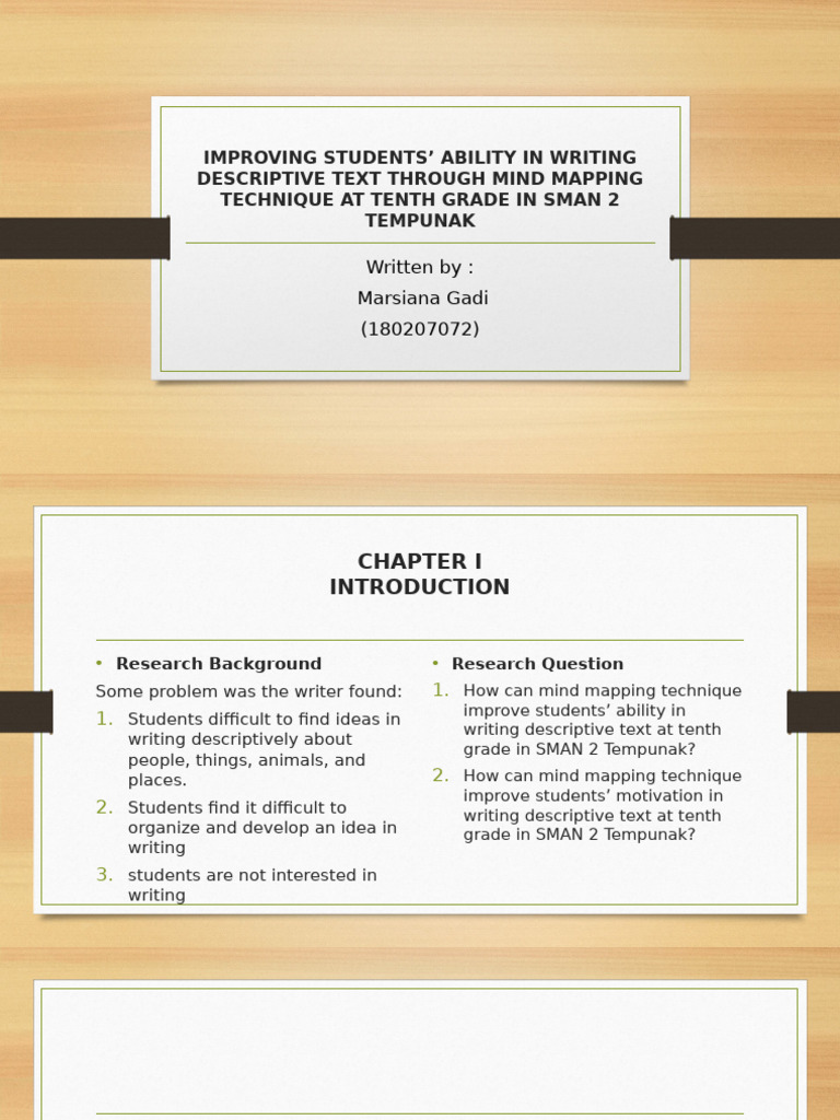 Mind Mapping for Descriptive Writing Improvement | PDF | Quantitative ...