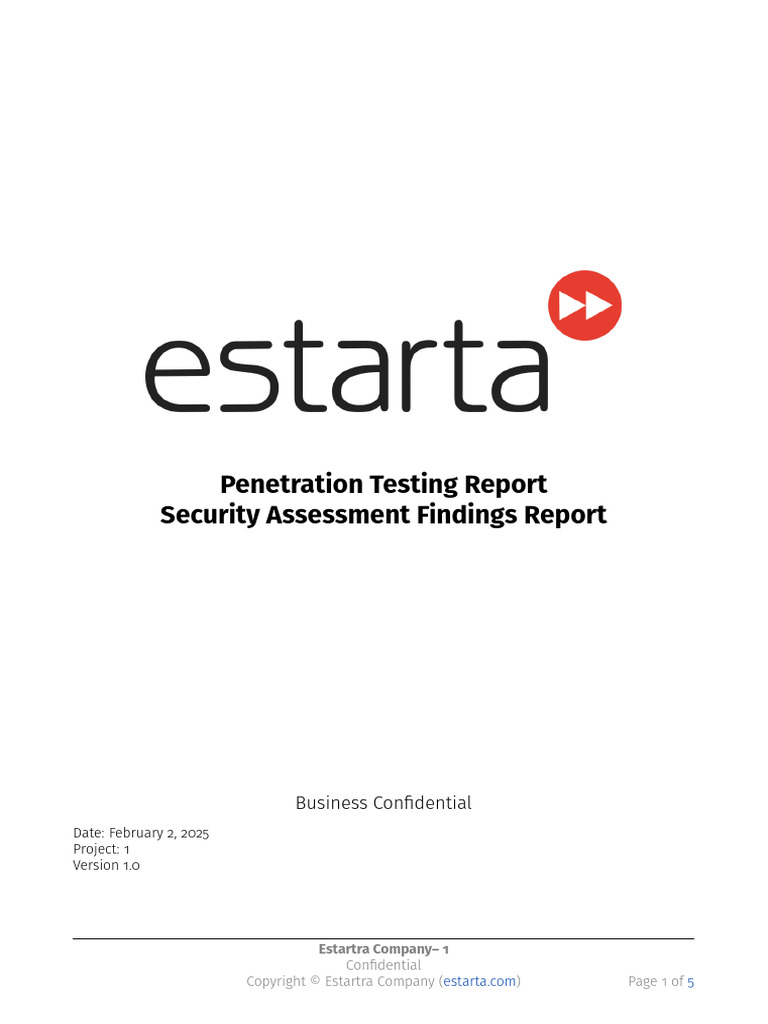 Penetration Test Report Template 1 | PDF | Security Technology ...