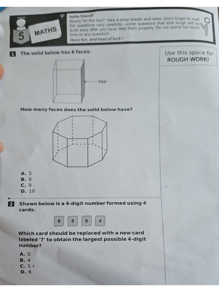 Practice Worksheet (Competency Based Questions) CLASS 5 | PDF