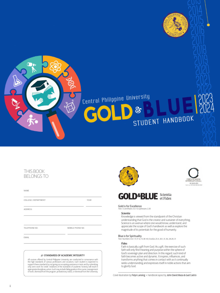 2023 Gold and Blue Student Handbook | PDF