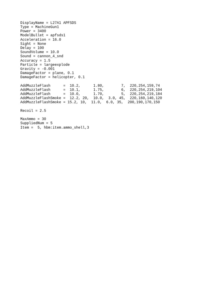 L27A1 APFSDS Specifications | PDF
