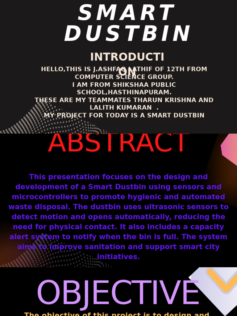 Smart Dustbin Project Overview | PDF