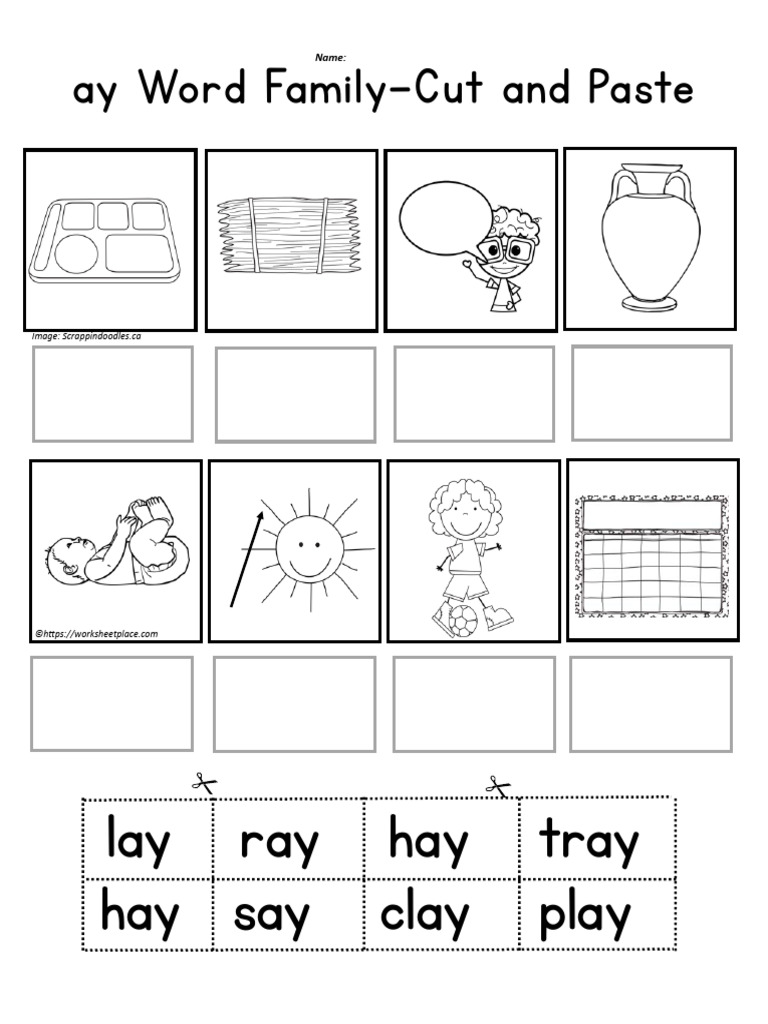 ay Word Family Cut and Paste Activities | PDF