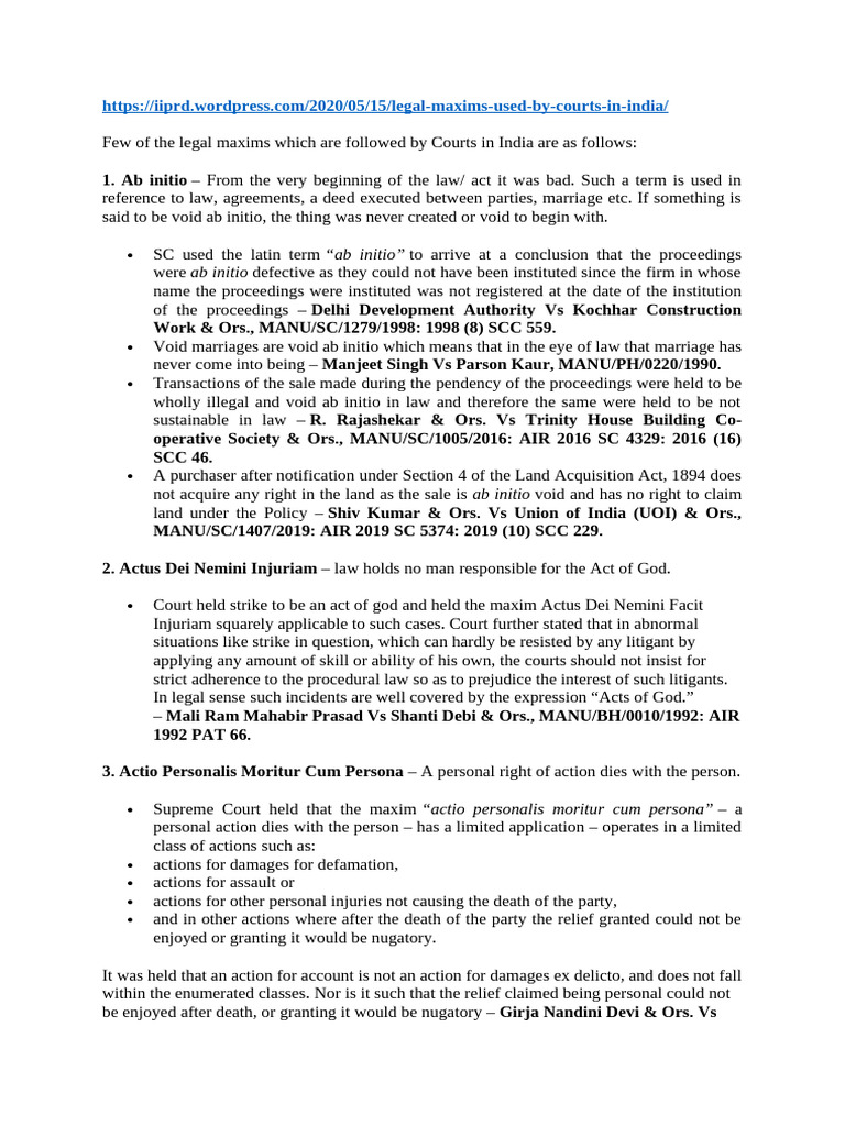 Legal Maxims | PDF | Mens Rea | Burden Of Proof (Law)