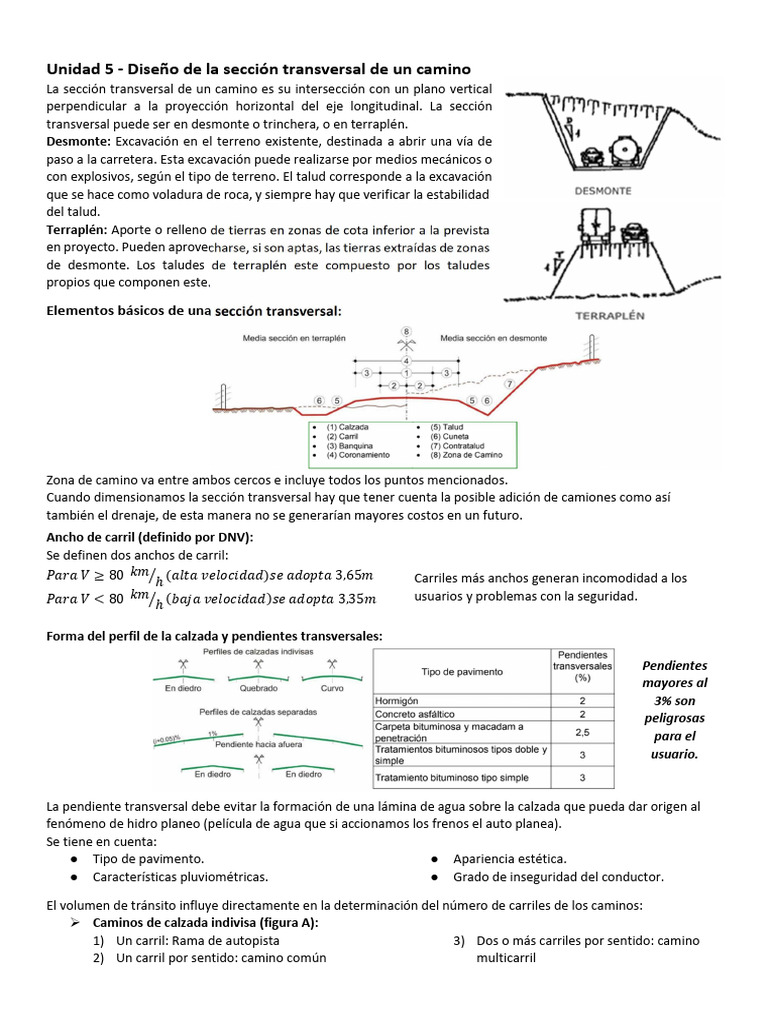 Diseño de Sección Transversal de Caminos | PDF | La carretera