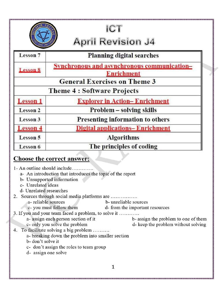 ICT April J4 Revision | PDF