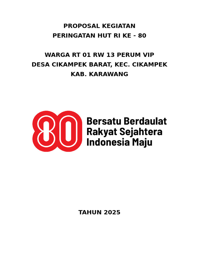 Proposal Kegiatan 17 Agustus | PDF