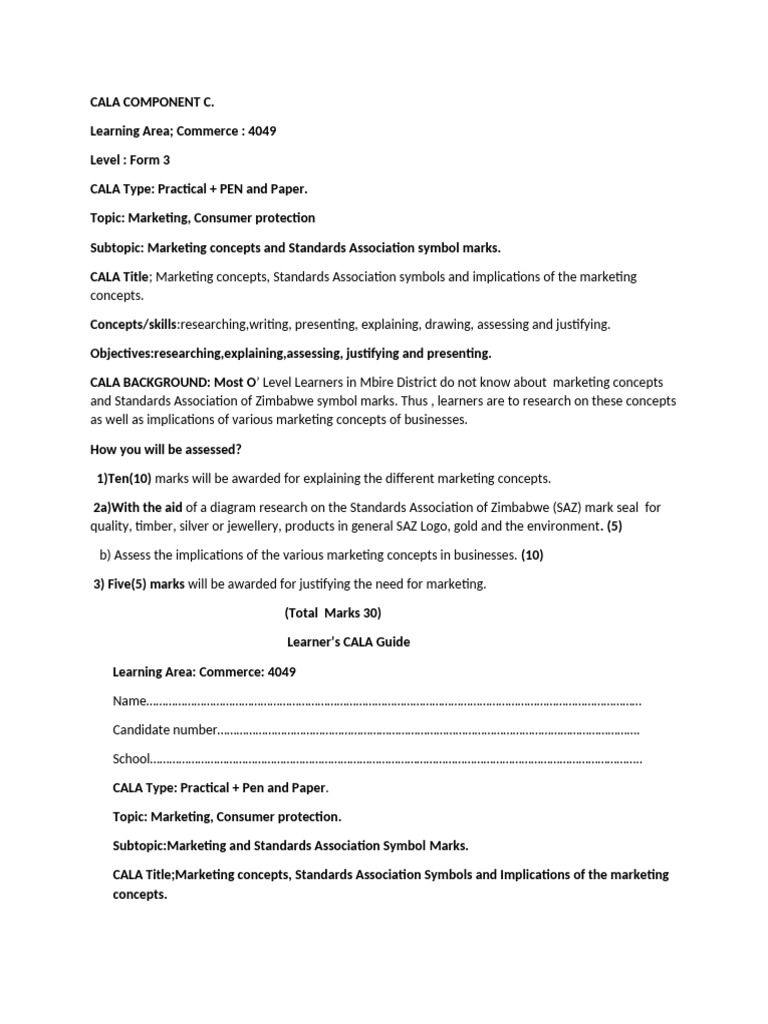 Form 3 Cala Comp (B) 2023 Commerce | PDF | Human Communication | Learning