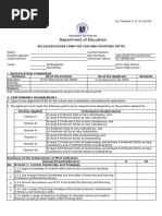 Reclassification Form For Teaching Positions (RFTP) | PDF | Educational ...