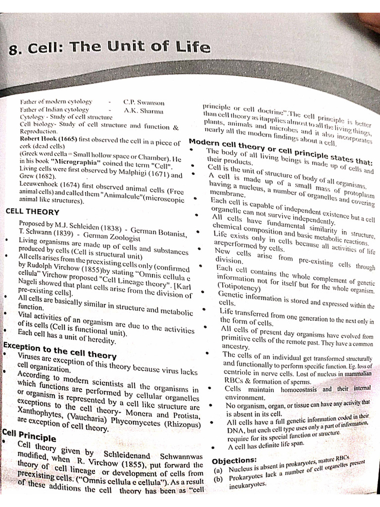 Cell Unit of Life Notes | PDF