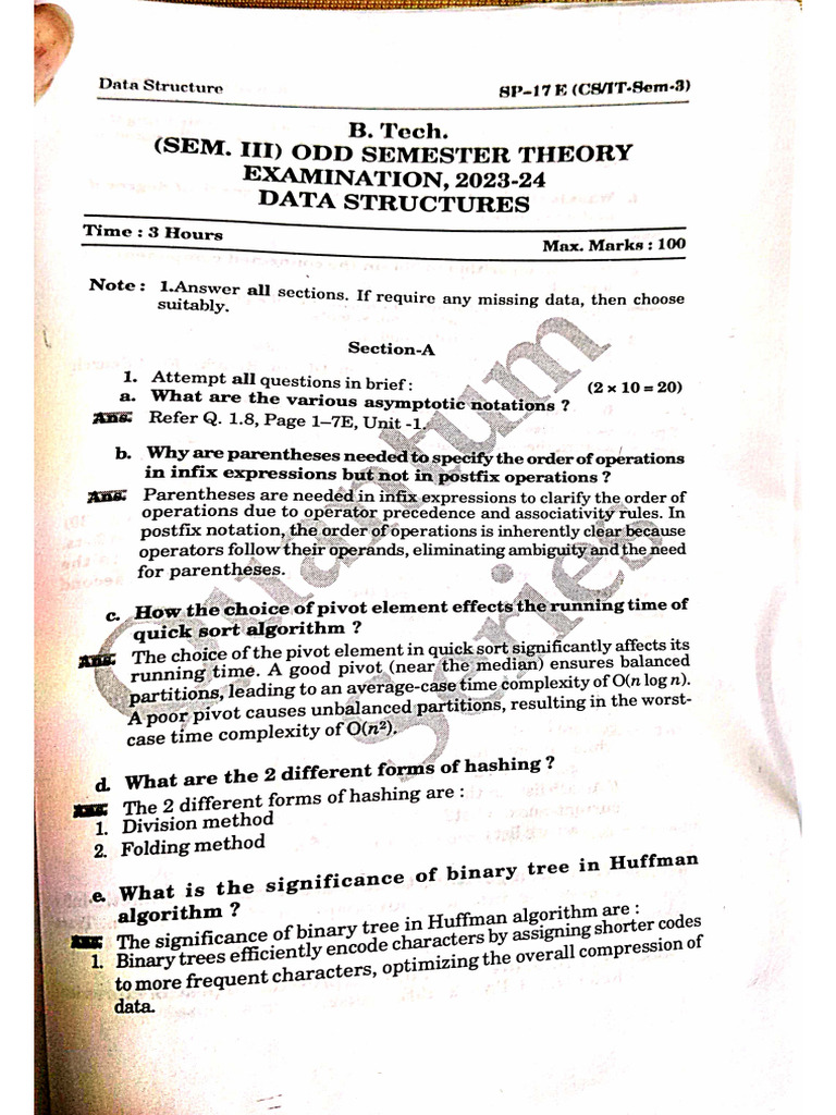 23-24 DSA Paper | PDF